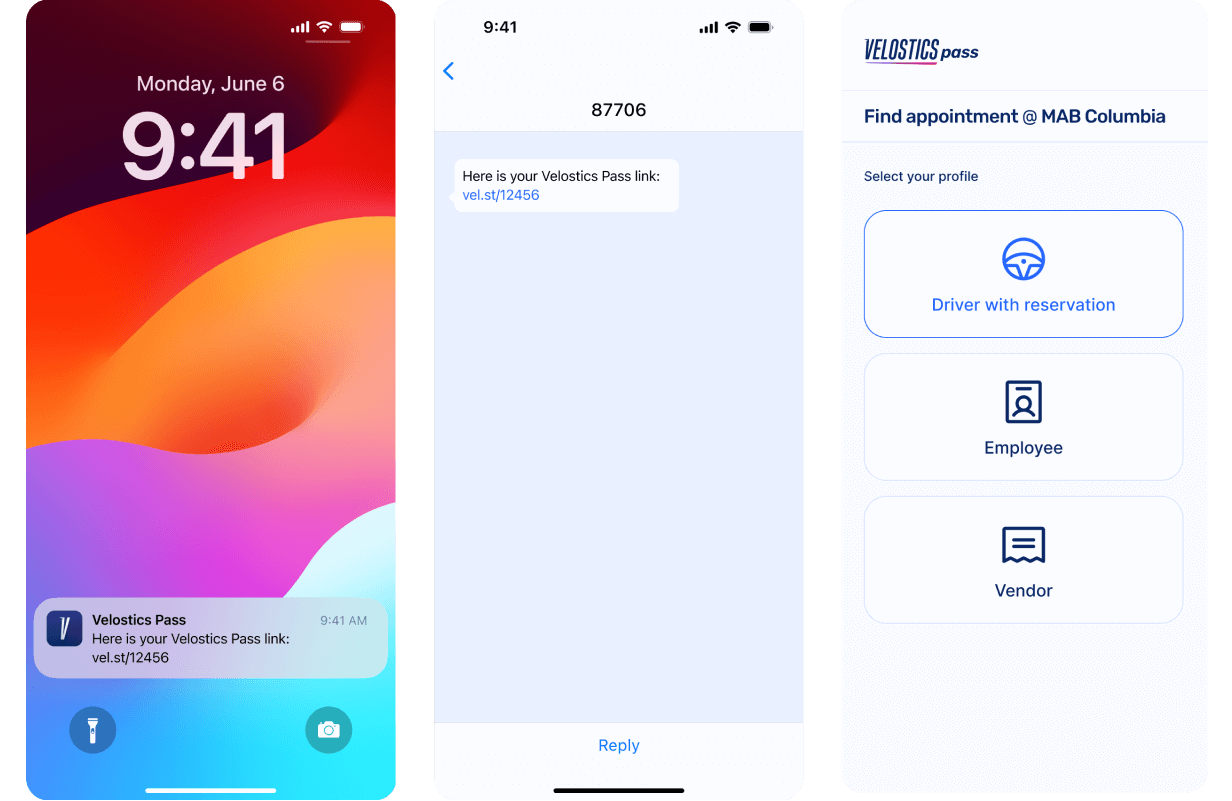 Driver check-in with ease | Velostics Pass
